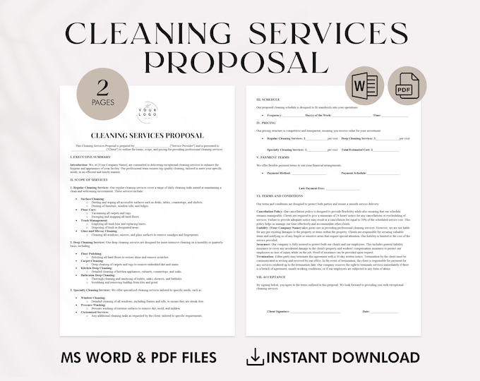 Cleaning Proposal Template, Cleaning Business Proposal Template ...