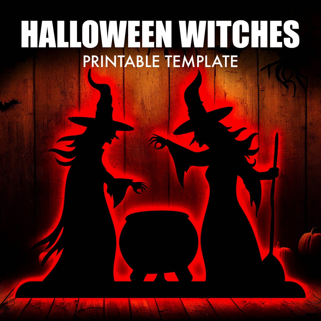 DIY Halloween Decor - 6ft Witches Template - Outdoor Witch Silhouette ...