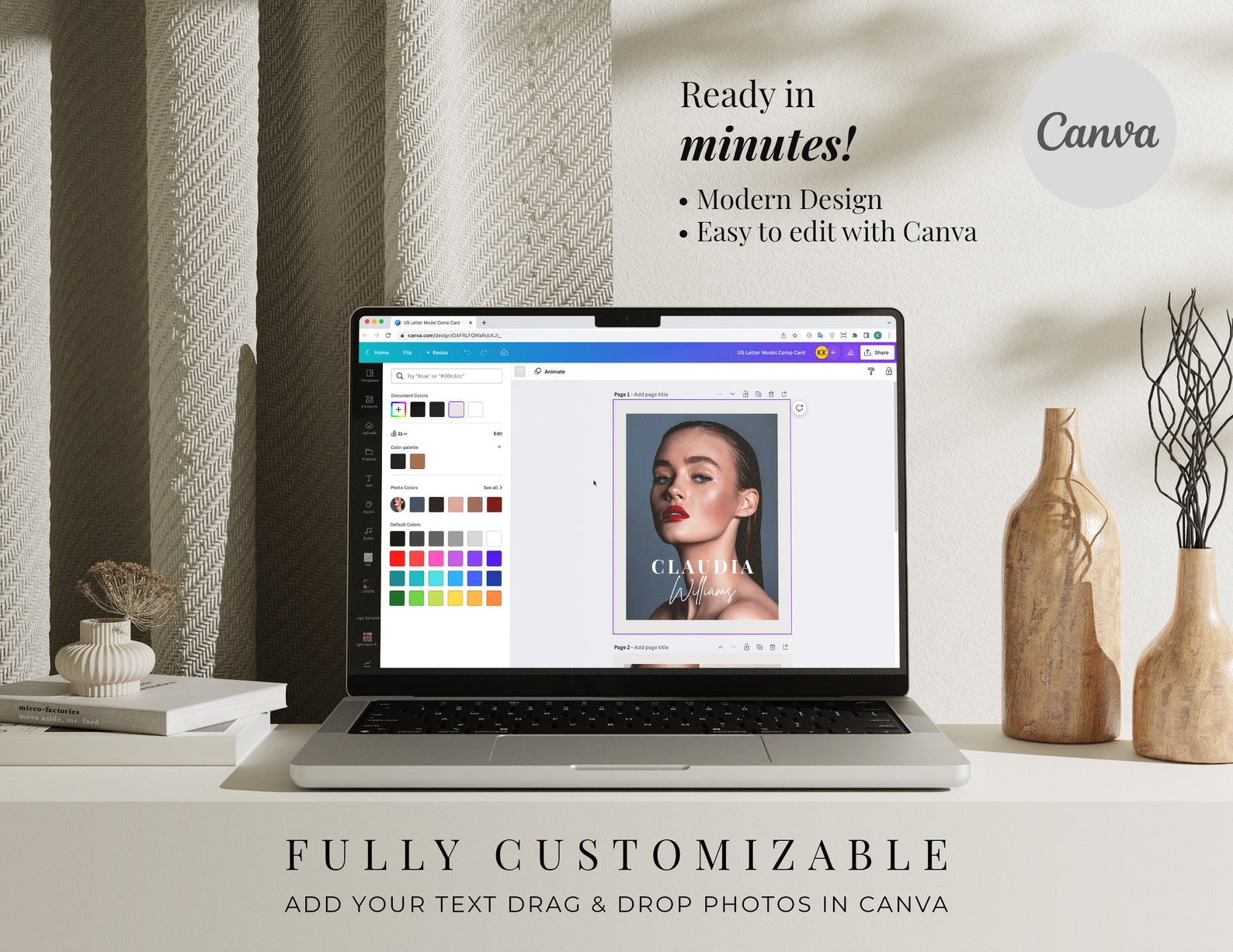 Modeling Comp Card Template Canva Model Comp Card Fashion - Etsy