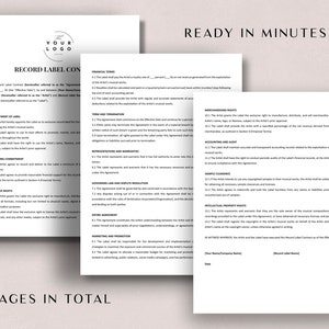 Complete Record Label Contract Template - Exclusive Rights, Royalties ...