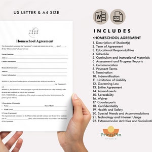 Customizable Homeschool Agreement Template - Editable Home Education ...