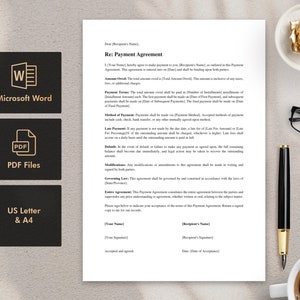 Simple Payment Agreement Template Word / PDF | Easy-to-use ...