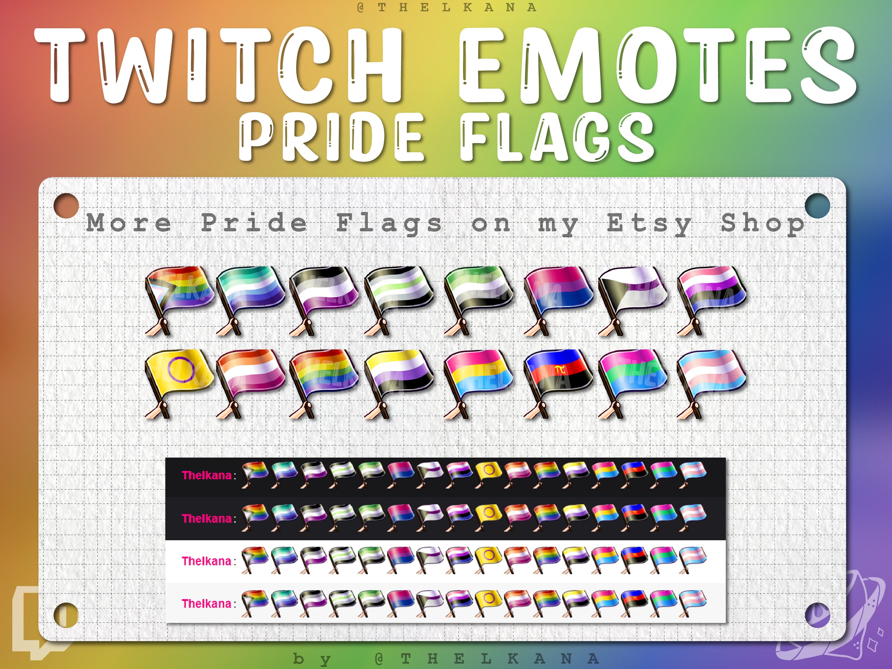 P2U Pride Flag Twitch Sub Emotes Pack for Streaming Cute - Etsy