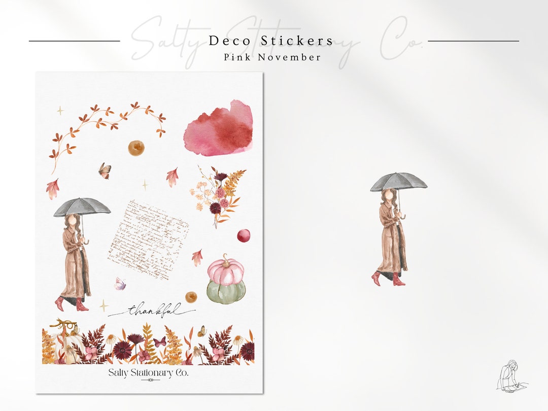 Pink November- Fall Deco Stickers | Planner Stickers | Functional and ...