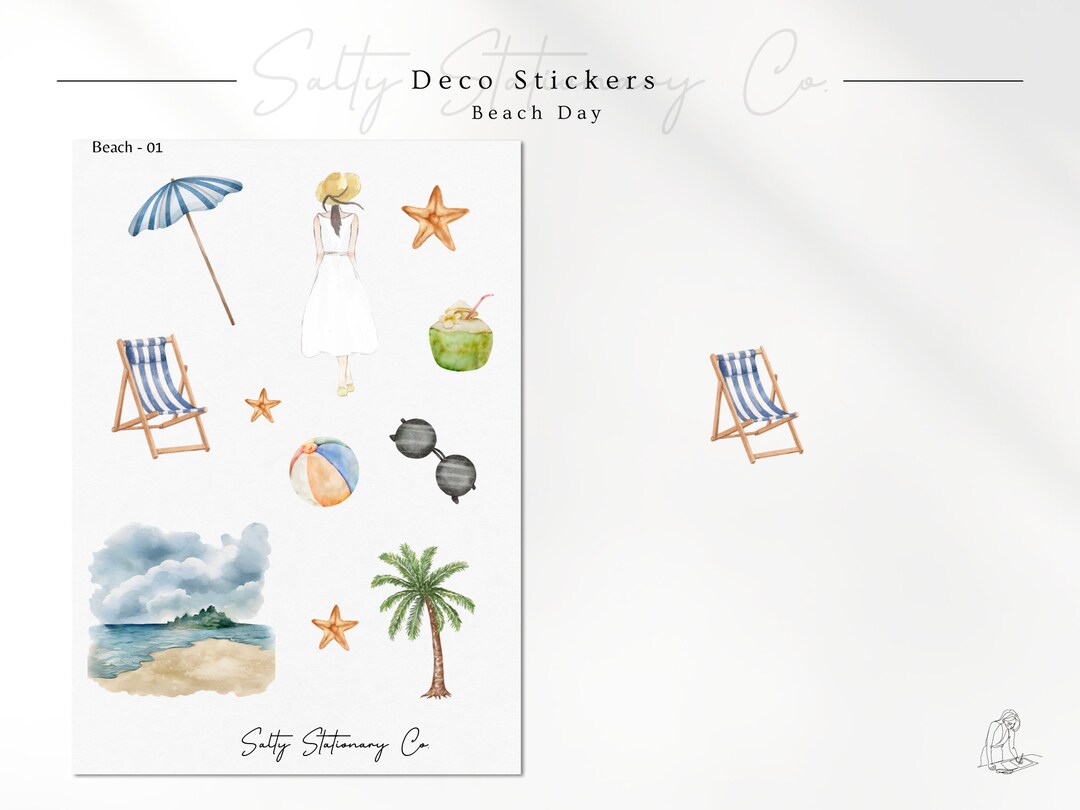 BEACH DAY - Deco Stickers | Planner Stickers | Functional and Minimal ...