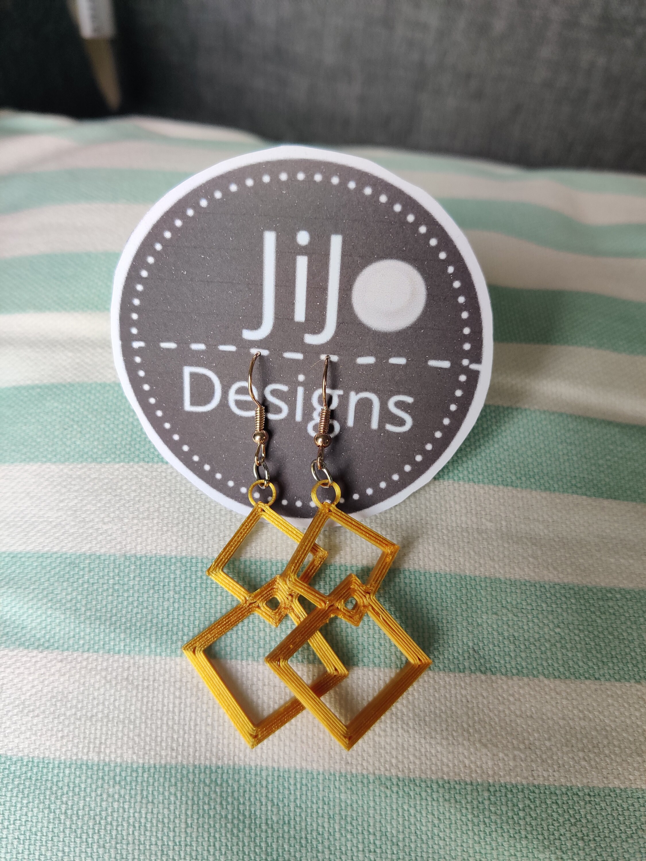 Dual Square Earrings 3D Printed - Etsy