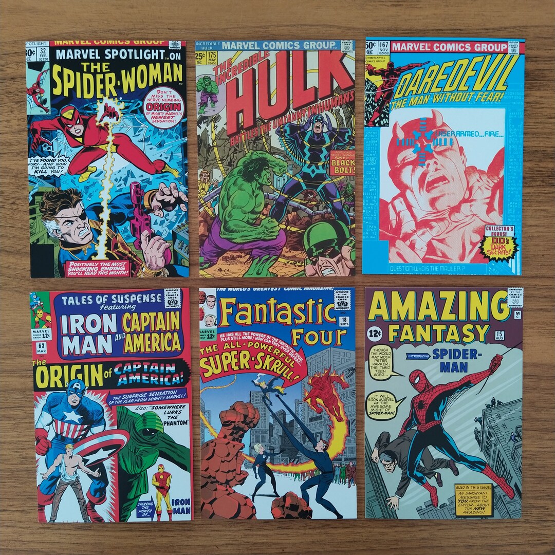 The Art of Vintage Marvel Set of 6 Postcards - Etsy