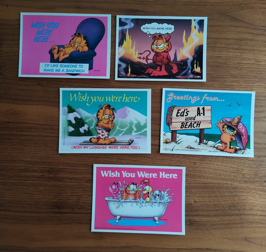 Garfield Postcards - Etsy