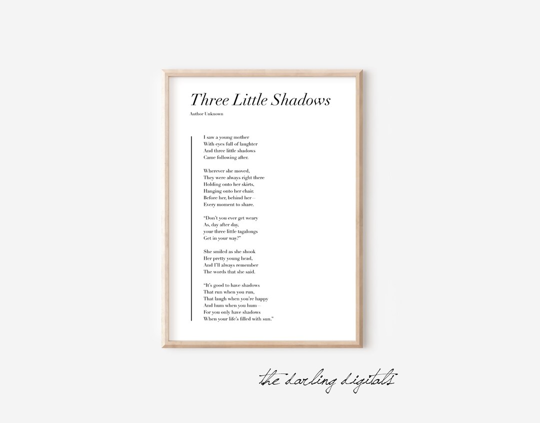 Three Little Shadows Poem - Etsy