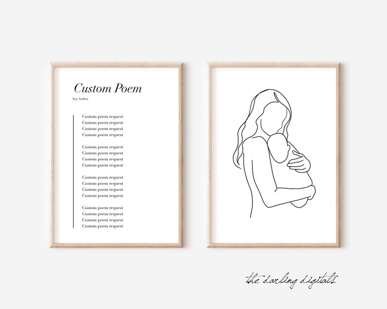 CUSTOM POEM + Line Drawing - Etsy