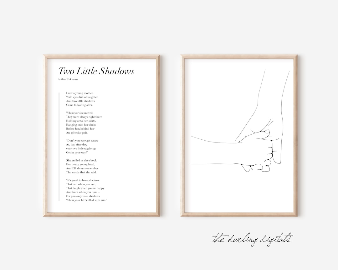 Two Little Shadows Poem + Line Drawing - Etsy