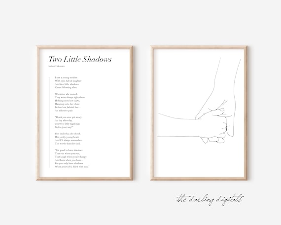 Two Little Shadows Poem Line Drawing - Etsy