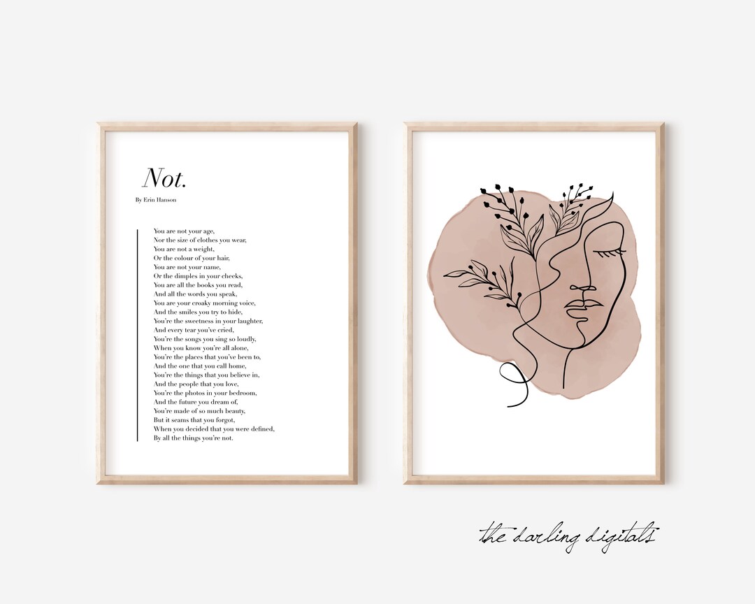 Not - Poem + Line Art - Etsy