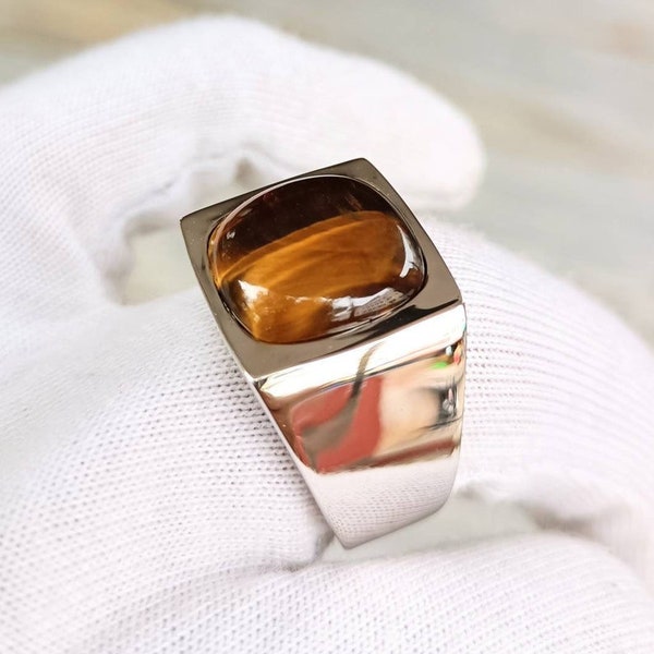 Tiger Eye Ring Men - Etsy