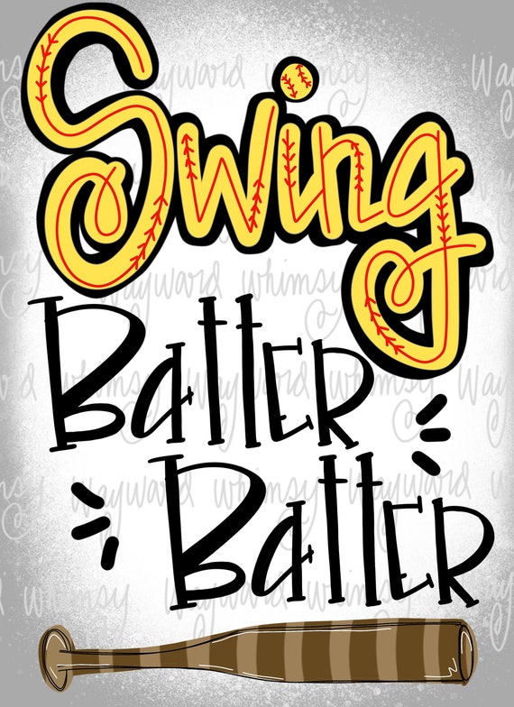 Softball Swing Batter Batter Png File Digital Download - Etsy