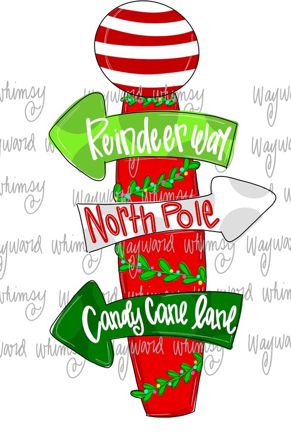 North Pole Directions Christmas Png File Digital Download - Etsy