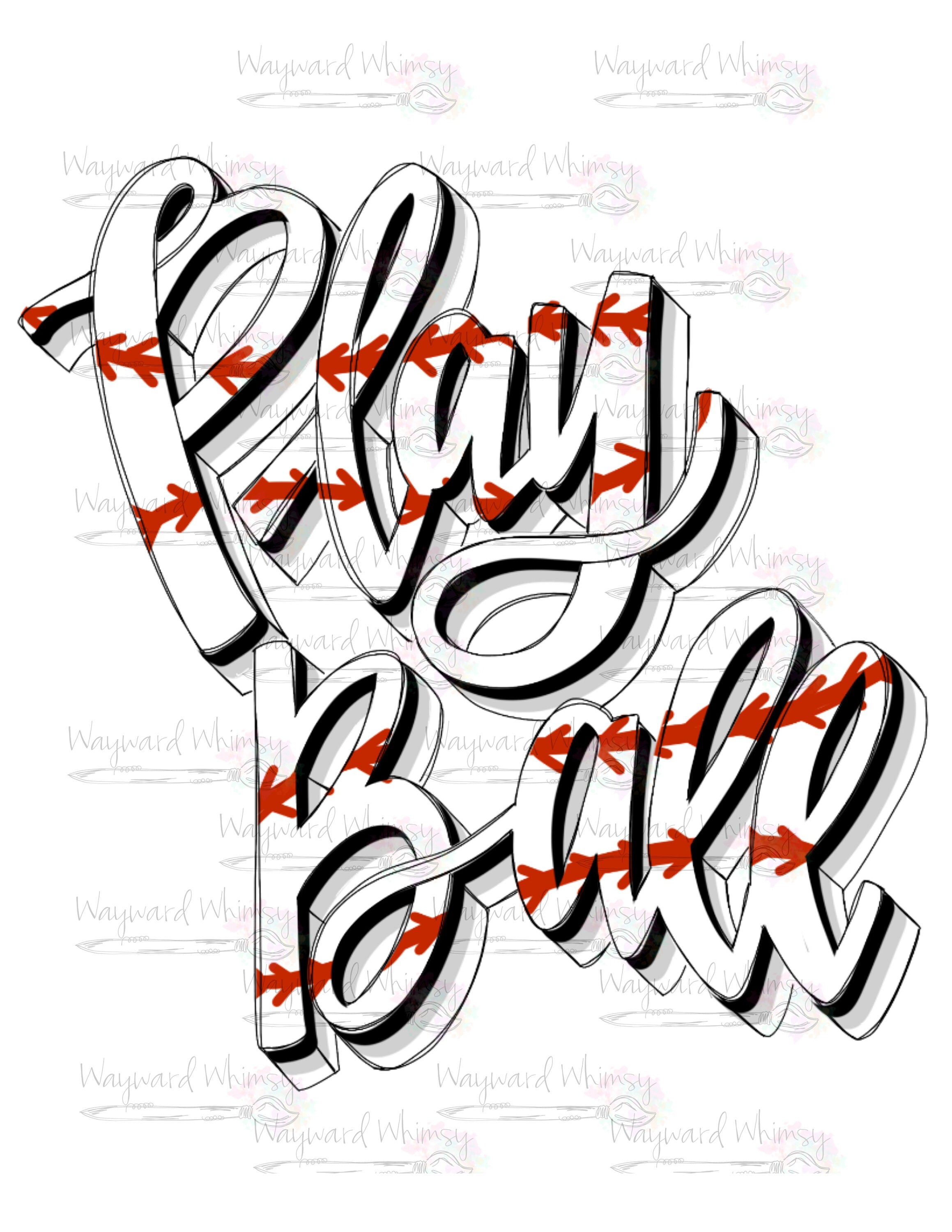 Baseball Play Ball Word Art - Png File- Digital Download- Sublimation ...