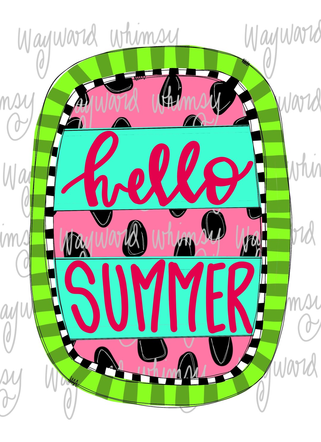Hello Summer Watermelon- Png File- Digital Download- Sublimation File ...