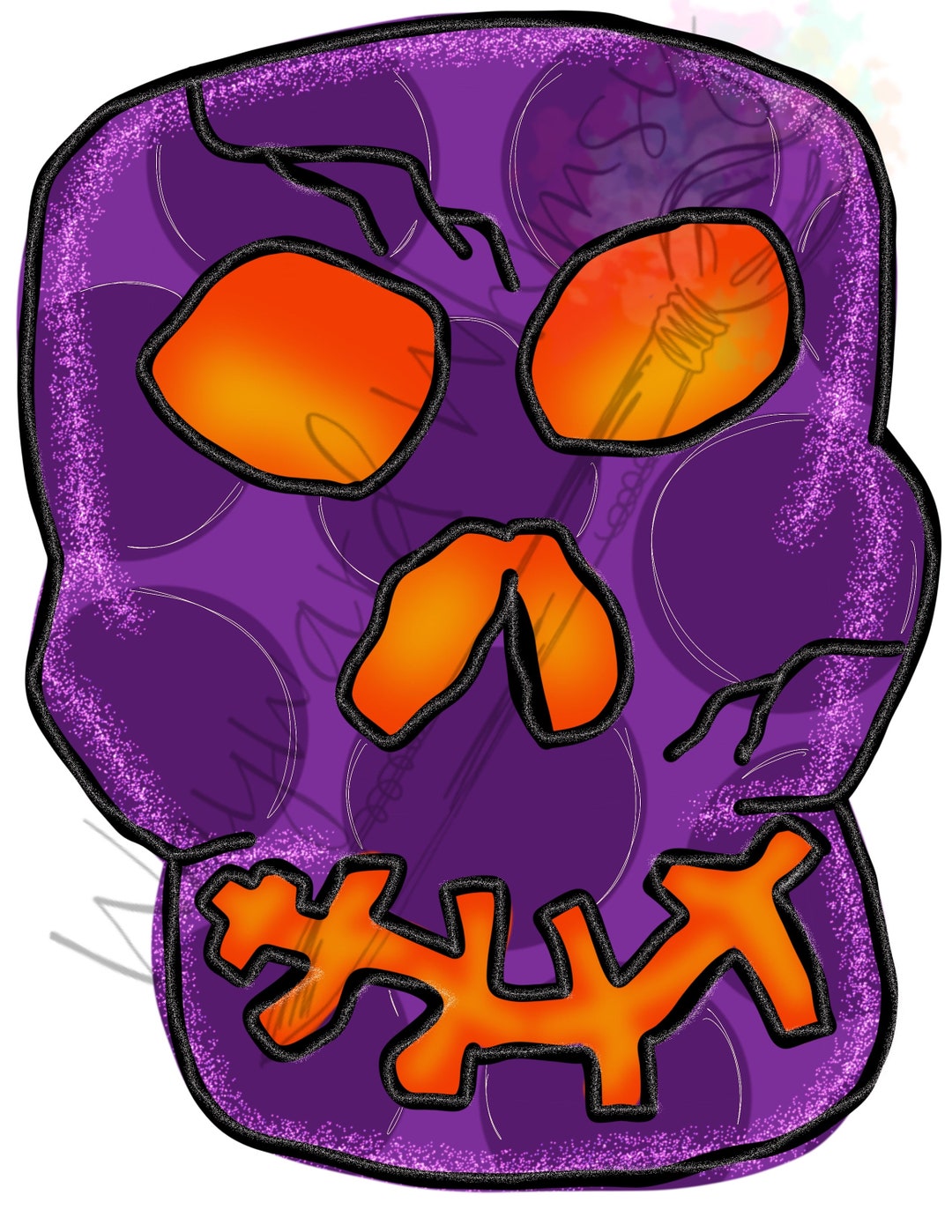 Halloween- Purple Skeleton Skull- Png- Digital Download- Sublimation ...