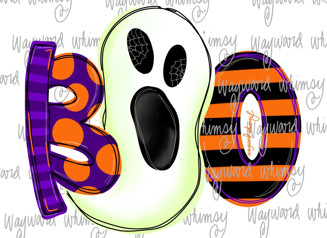 Boo With Ghost- Spooky- Halloween - Creepy - Png File- Digital Download ...