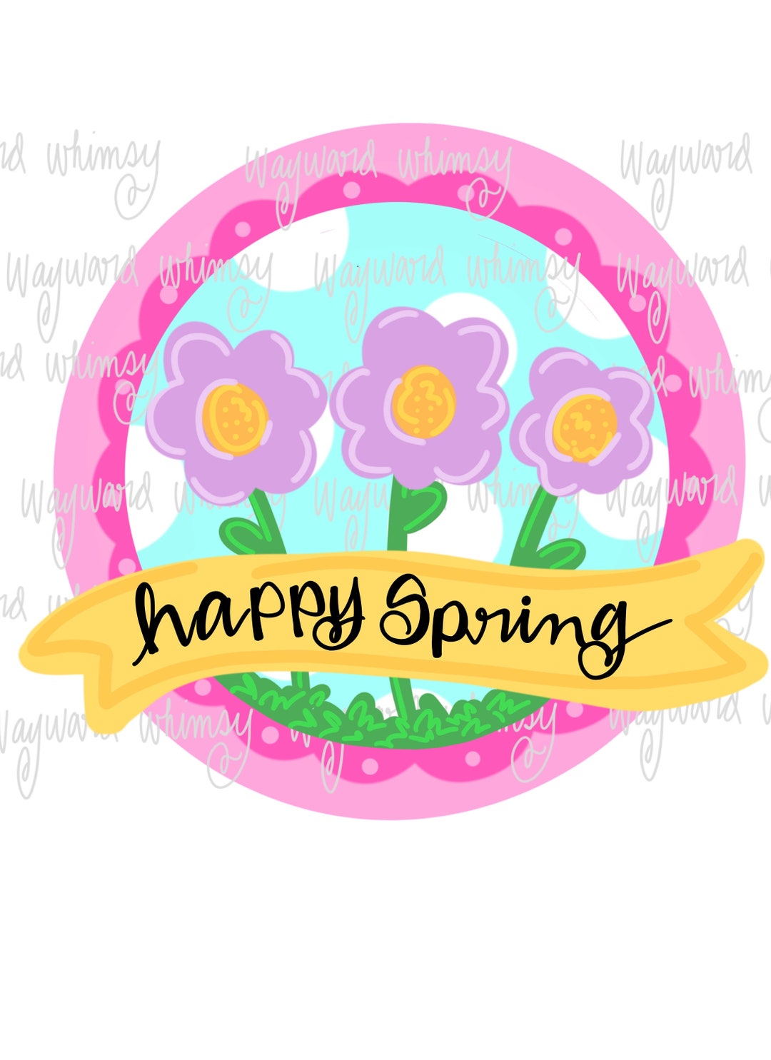 Happy Spring Flower Circle - Png File- Digital Download- Sublimation ...