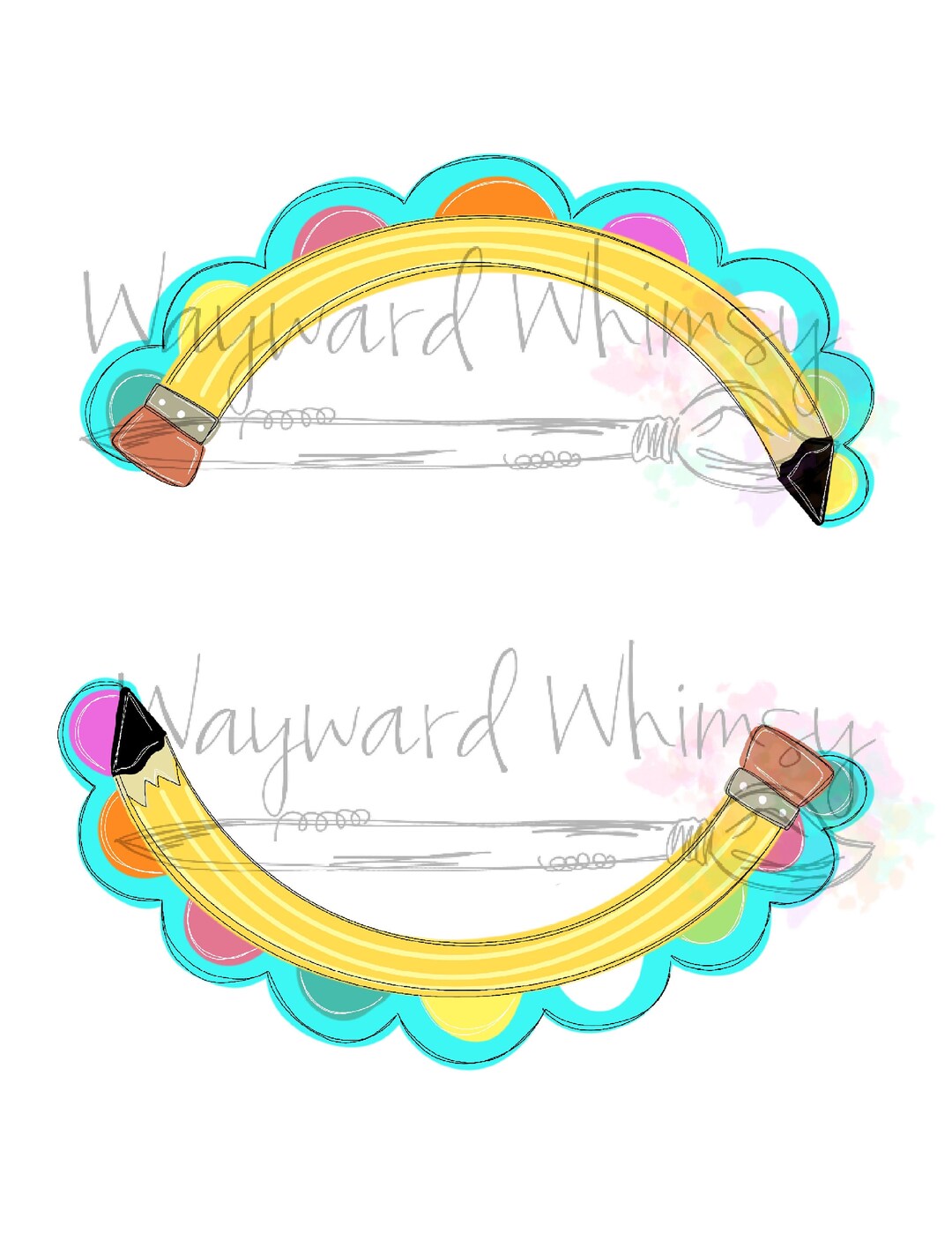 Teacher- Classroom- Pencil Frame - Png File- Digital Download ...