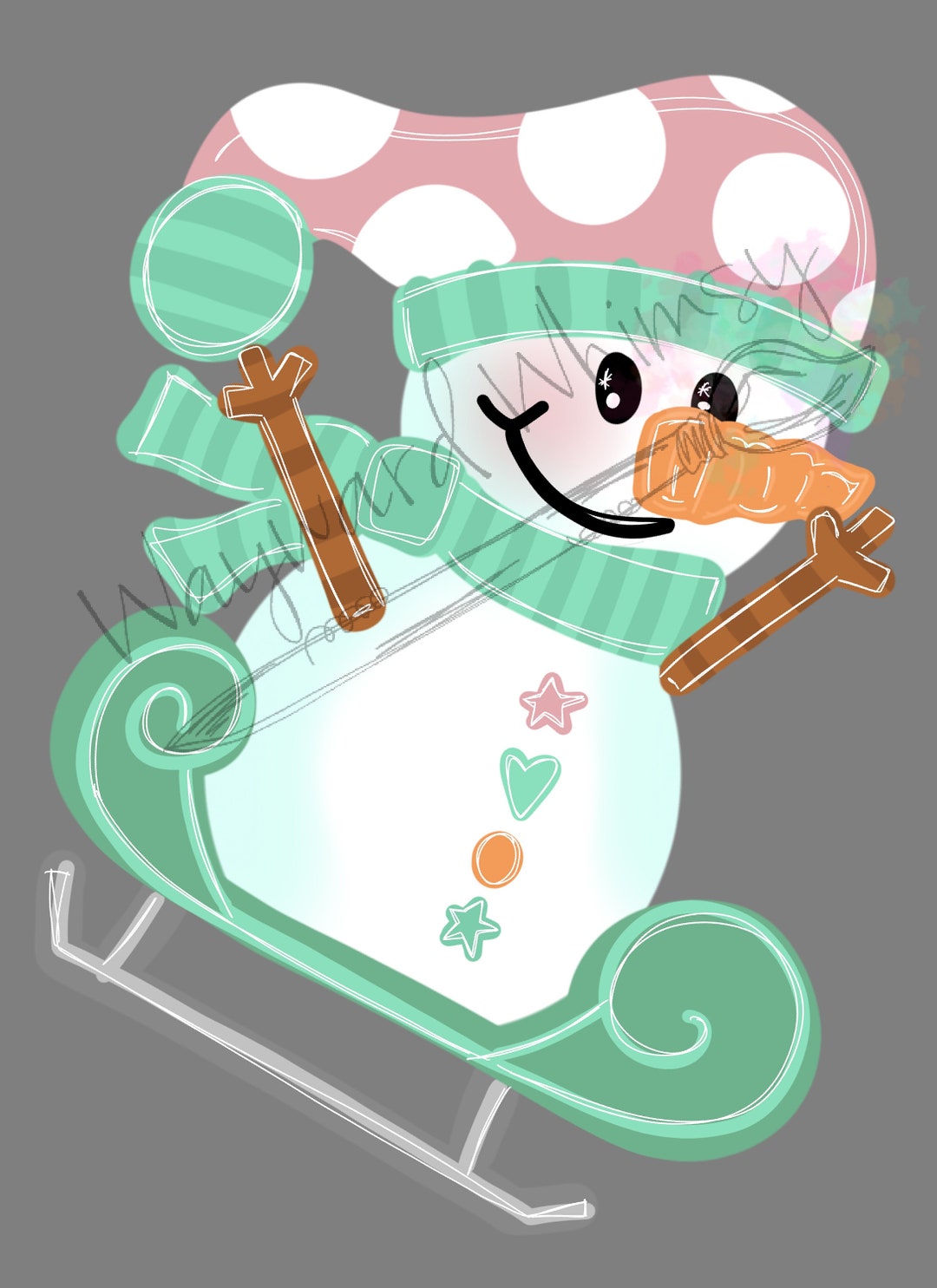 Sledding Snowman - Winter Png File- Digital Download- Sublimation File ...