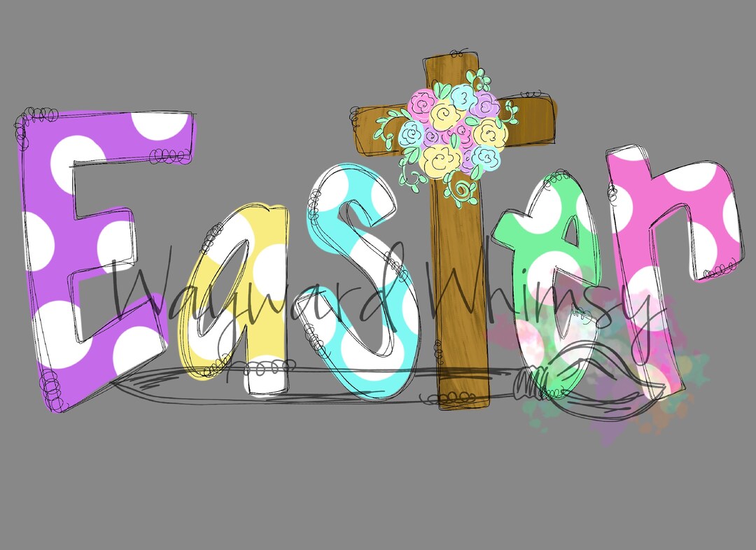 Easter With Cross Digital Download- Sublimation File- Digital Artwork ...