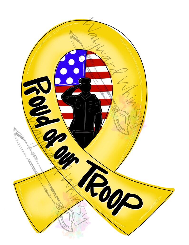 Proud of Our Troop- Yellow Ribbon - Png File- Digital Download ...