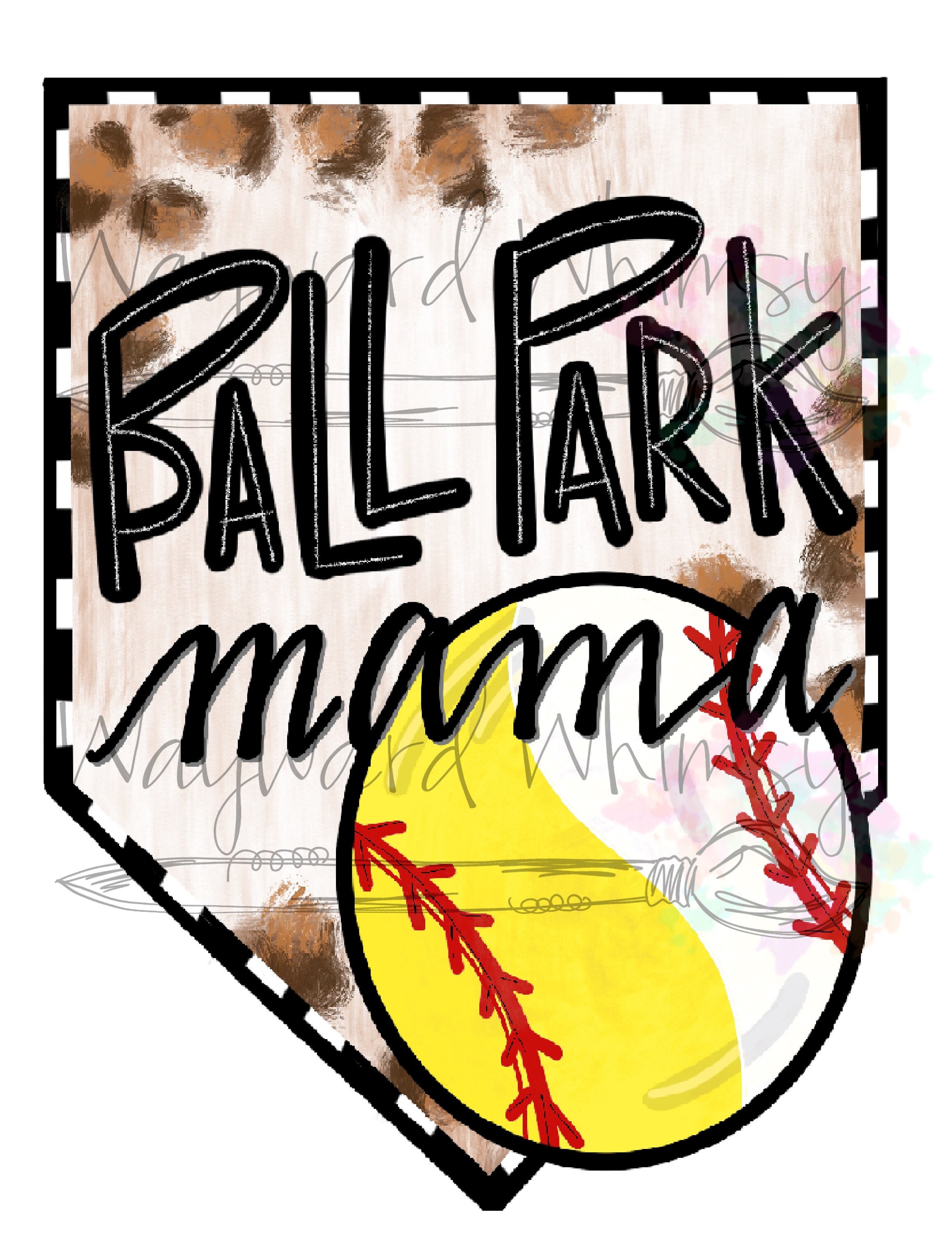 Ball Park Mama Softball And Baseball Png File Digital Download