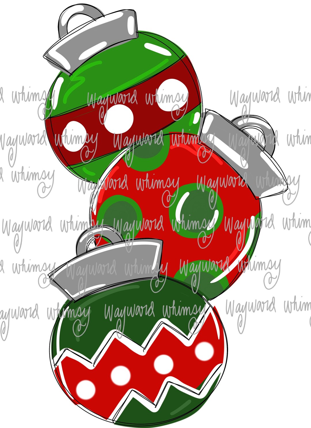 Christmas Ornament Stack - Png File- Digital Download- Sublimation File ...