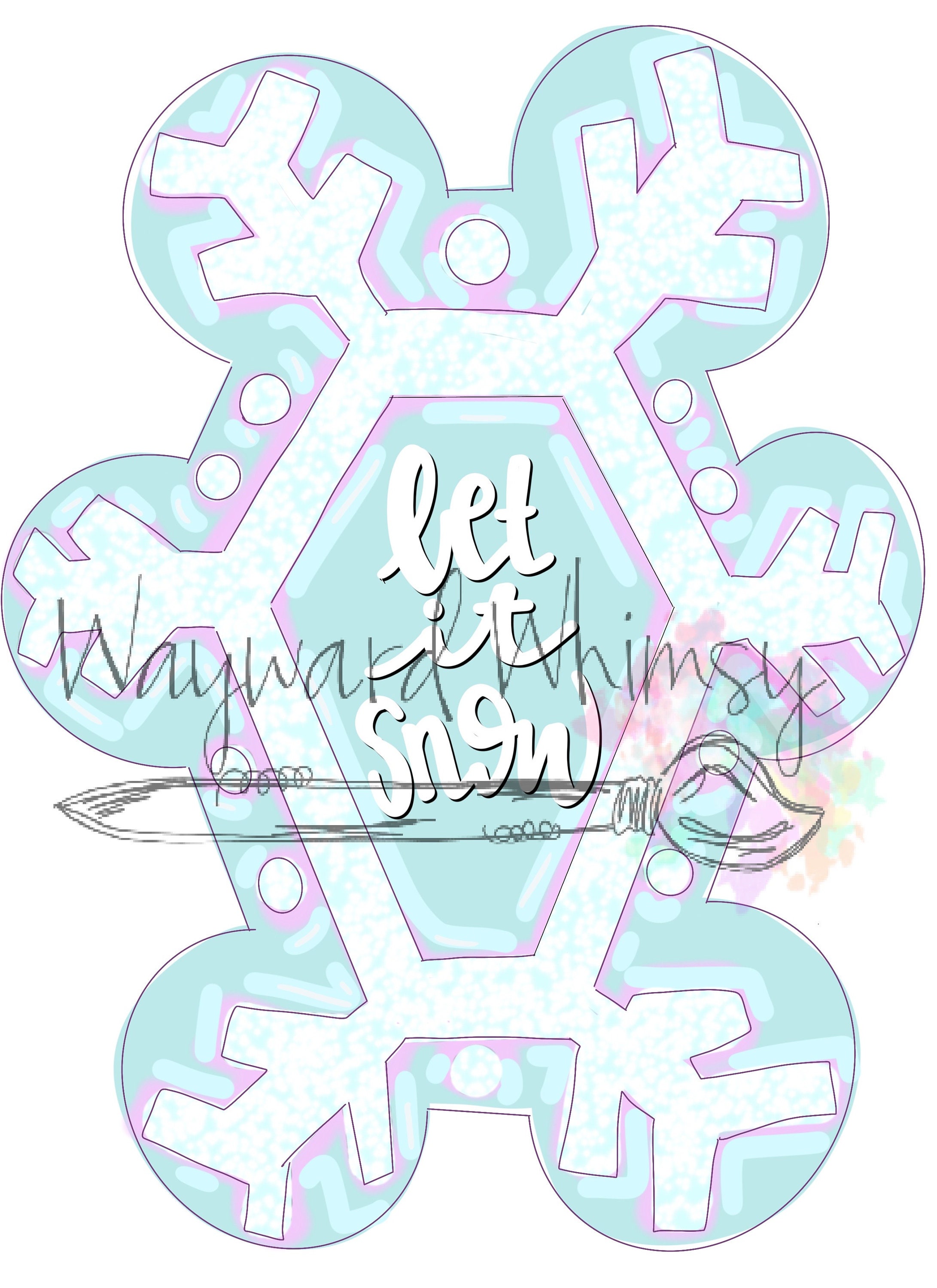 Let It Snow Snowflake- Winter Png File- Digital Download- Sublimation ...