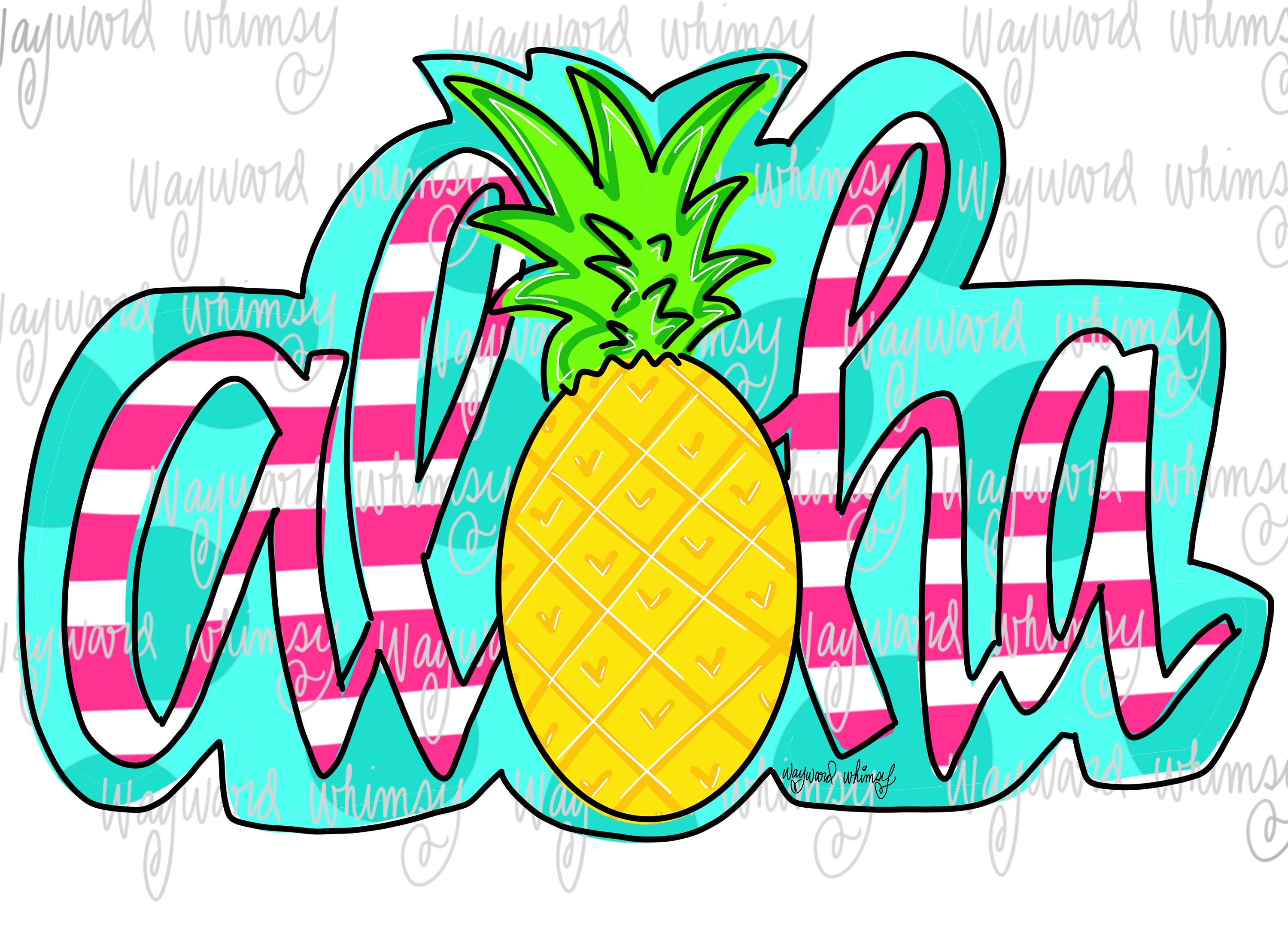 Aloha Pineapple- Png File- Digital Download- Sublimation File- Digital ...