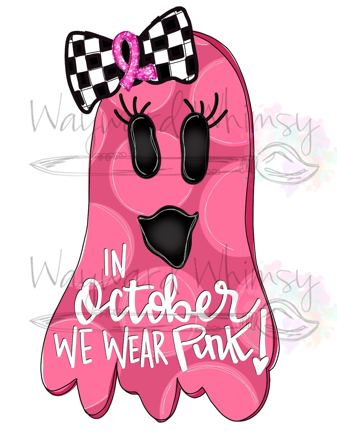 Pink Ghost- Breast Cancer Awareness- We Wear Pink Halloween- Png-file ...