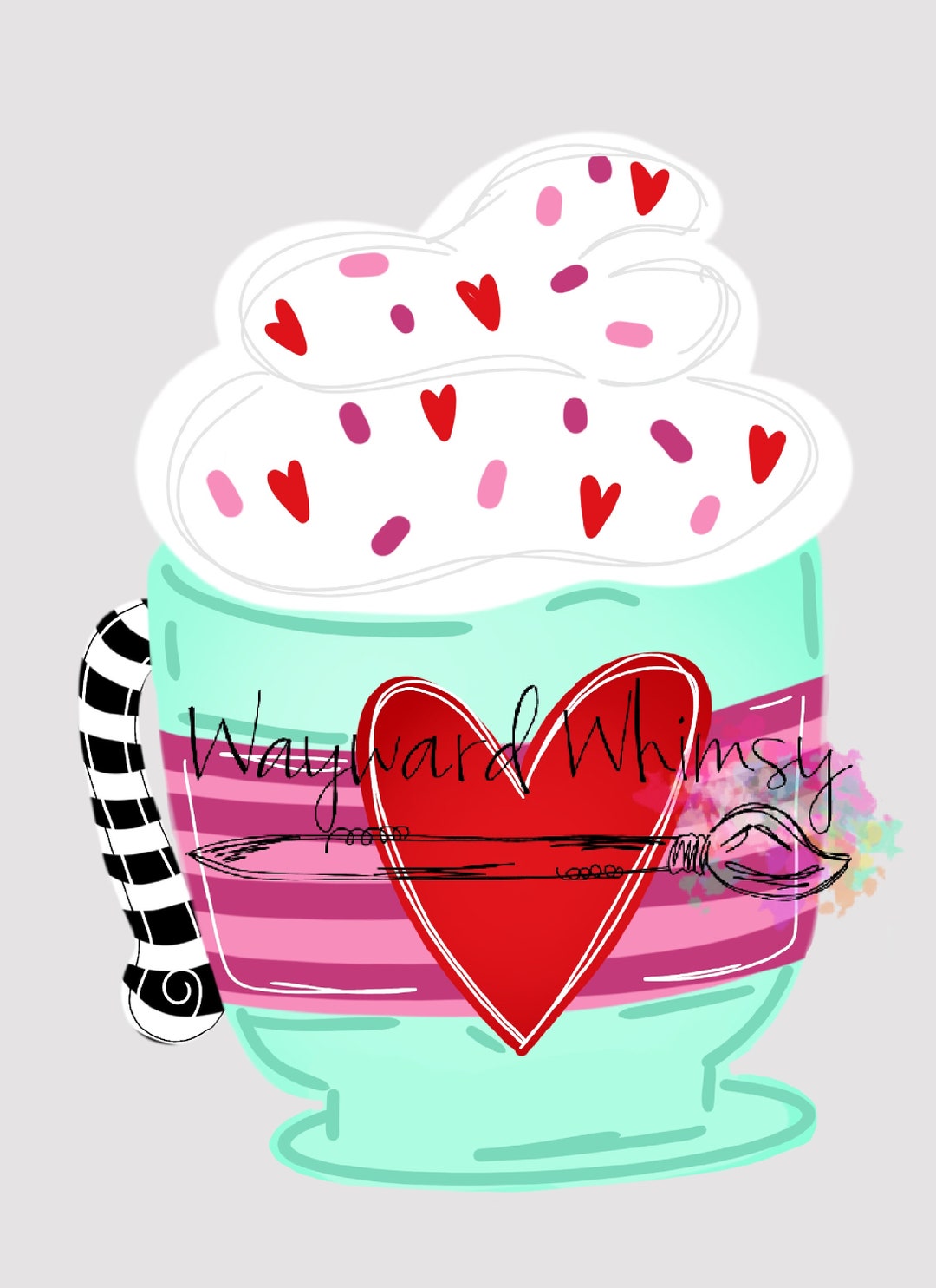 Heart Drink- Heart Coffee- Heart Latte- Heart Hot Chocolate- Valentines ...