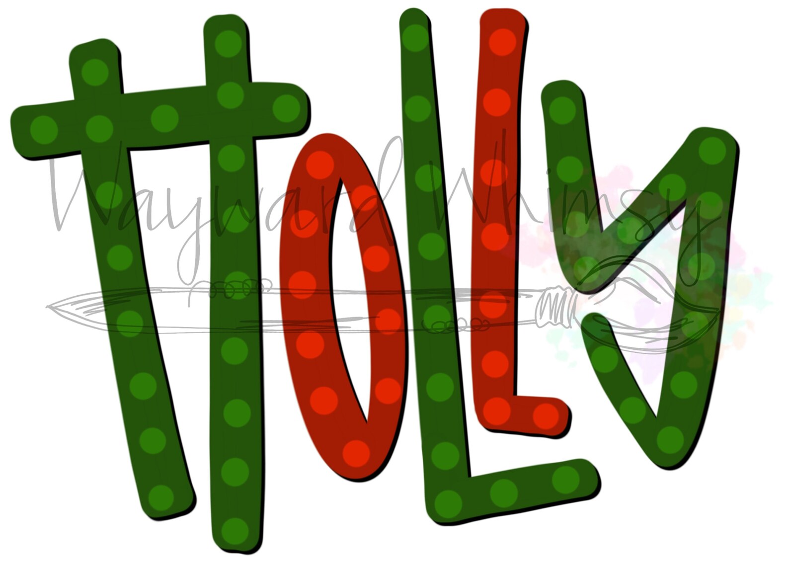 Christmas Word Bundle- Holly Jolly Merry Be Jolly by Golly Png File ...