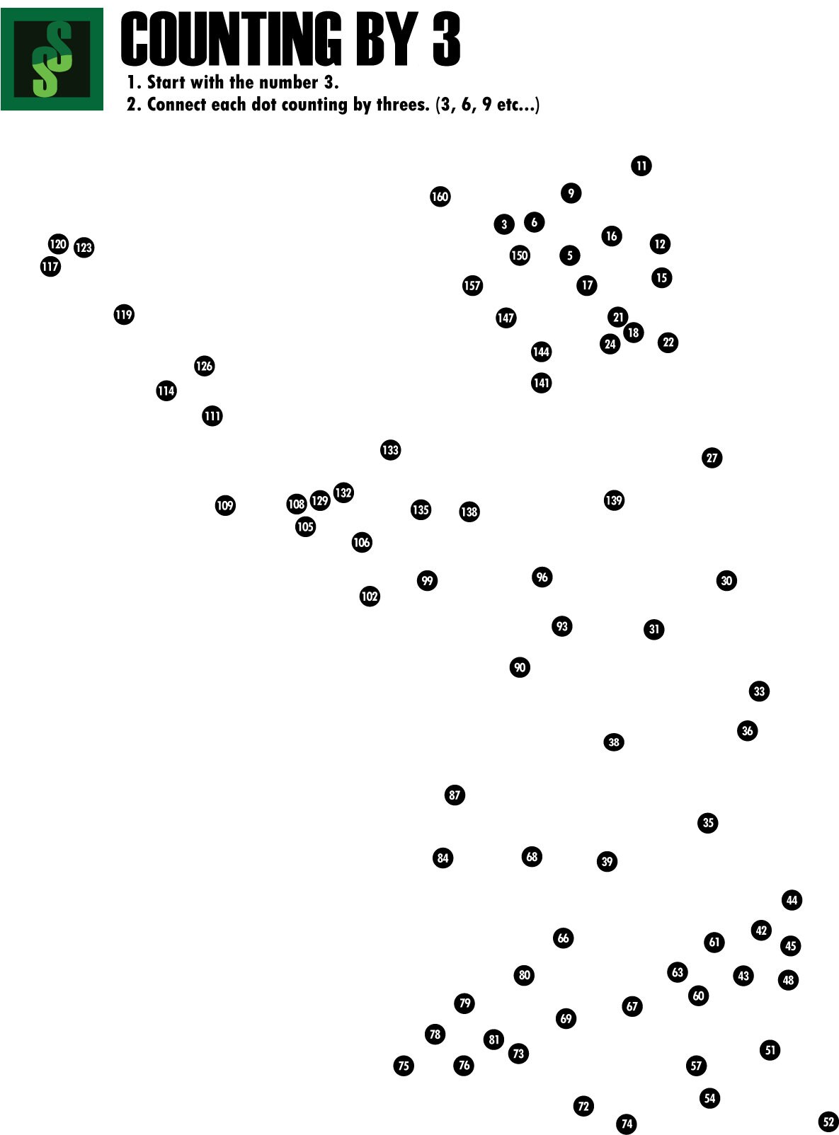 Dot-to-dot Baseball - Count by Threes - Etsy