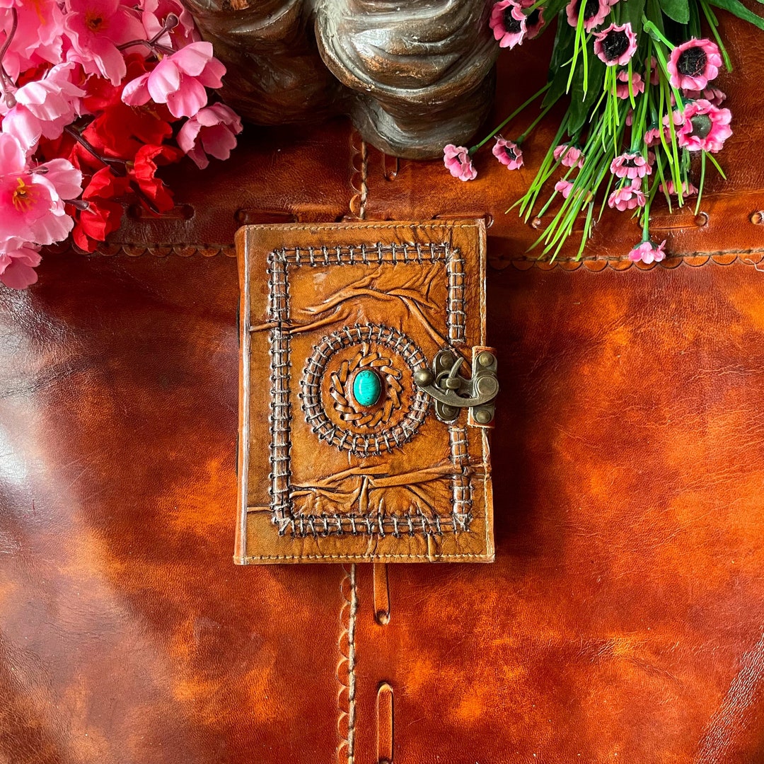 Junk Journal Hocus Pocus Vintage Leather Journal Melkite Stone - Etsy
