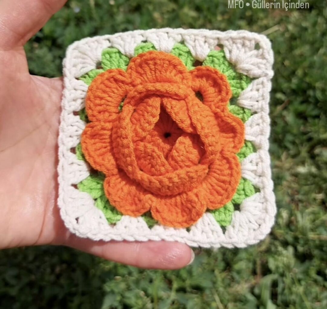 Crochet DIY, Unjoined Granny Squares , Rose Pattern ,DIY Projects ...