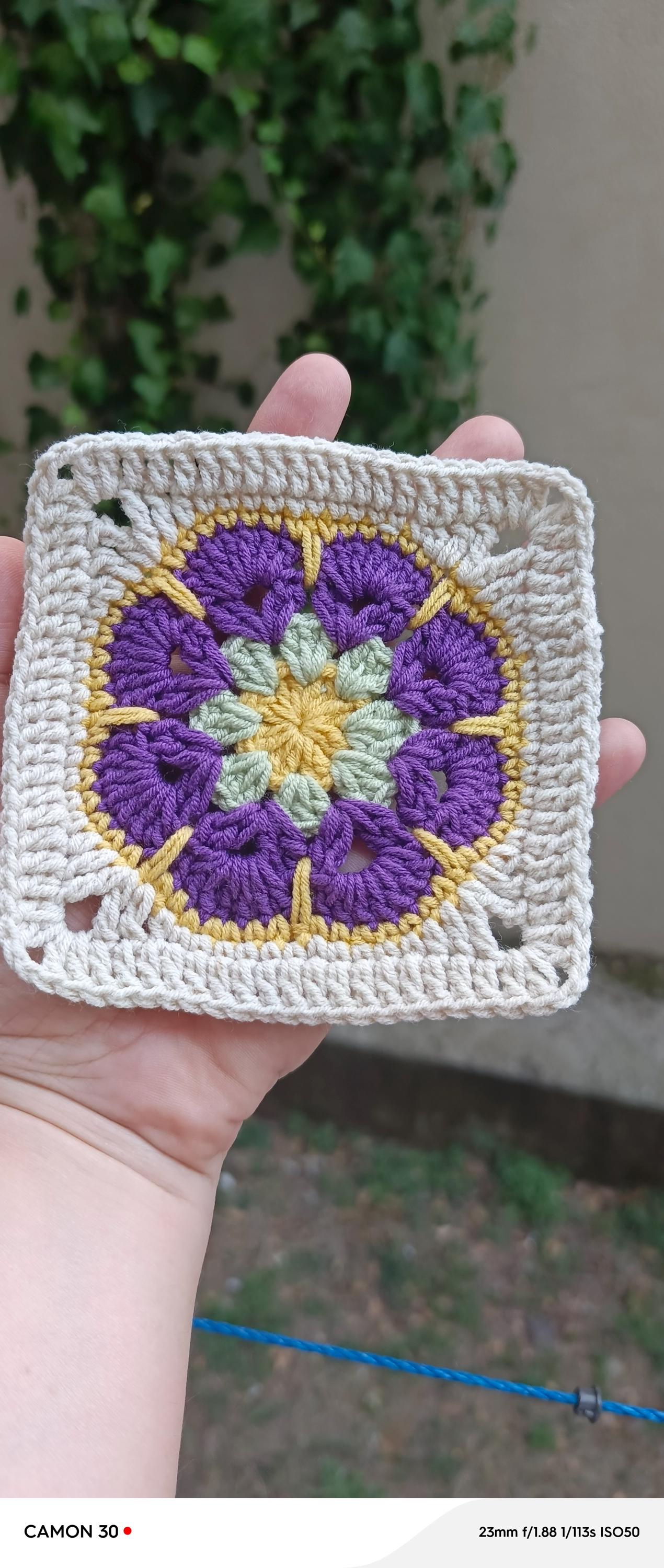 DIY Crochet Flower Granny Square Set of 12, Ready Afghan Granny ...