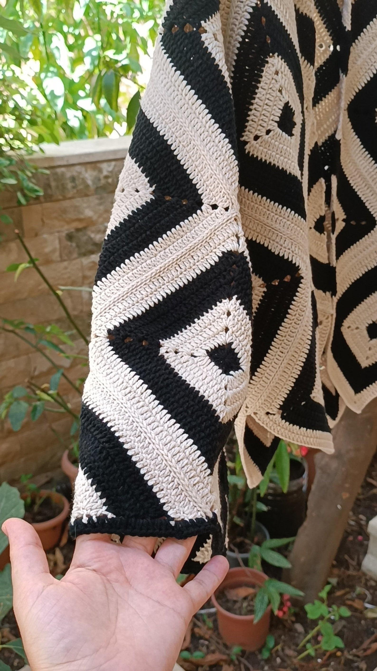 Crochet Square Pattern Cardigan, Crochet Mosaic Pattersn Jacket ...