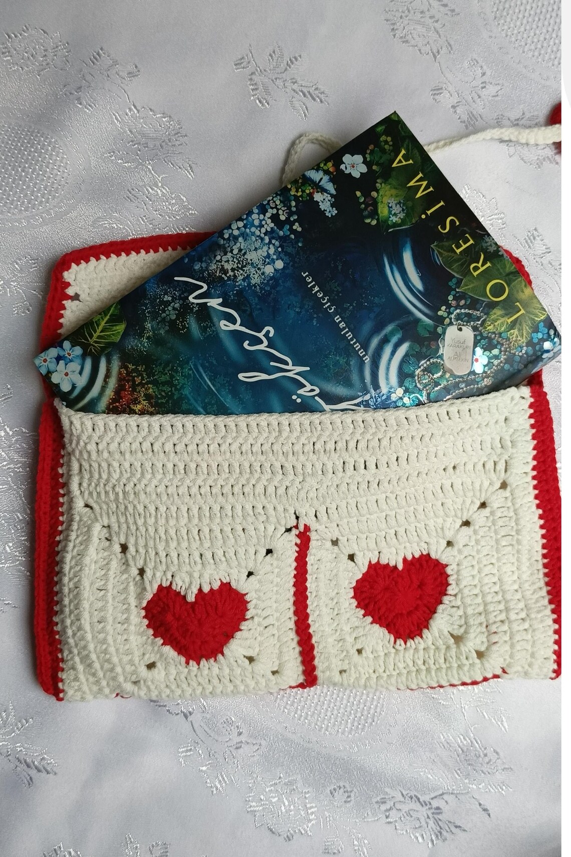 Crochet Handmade Book Cover,crochet Book Pouch, Knitted Book Cover,e ...