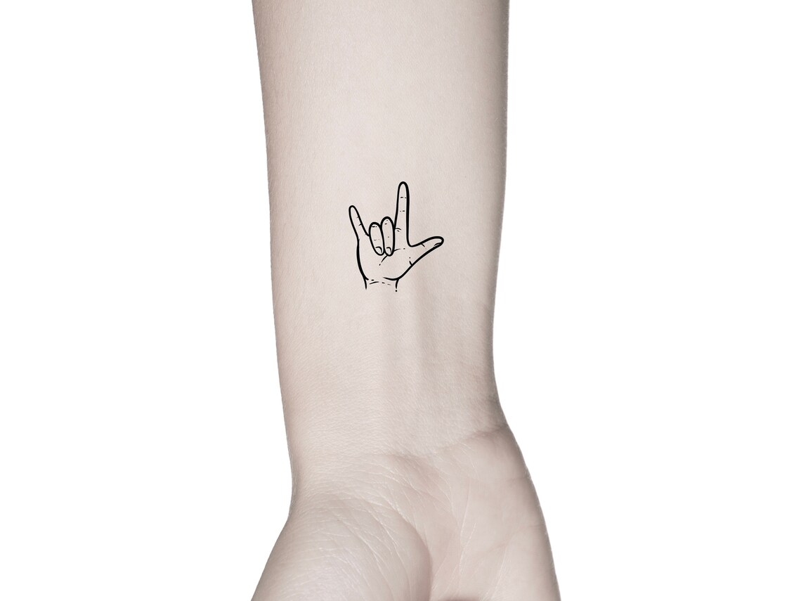 ILY Sign Language Temporary Tattoo / I Love You Tattoo - Etsy