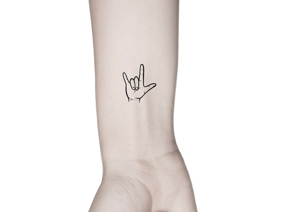 ILY Sign Language Temporary Tattoo / I Love You Tattoo - Etsy