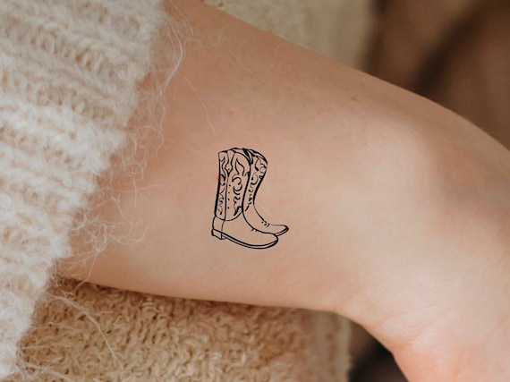 Traditional Cowboy Boot Tattoo