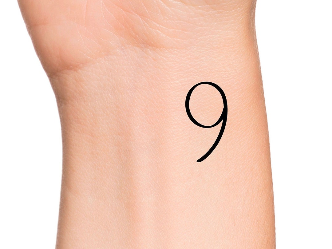 Nine Temporary Tattoo / 9 Tattoo - Etsy