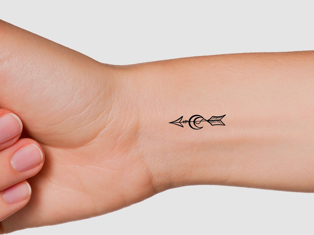 Moon Arrow Temporary Tattoo - Etsy