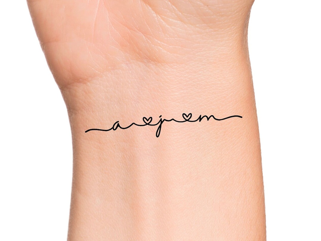 Custom Initials Temporary Tattoo - Etsy