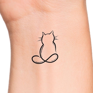 Cat Infinity Temporary Tattoo - Etsy