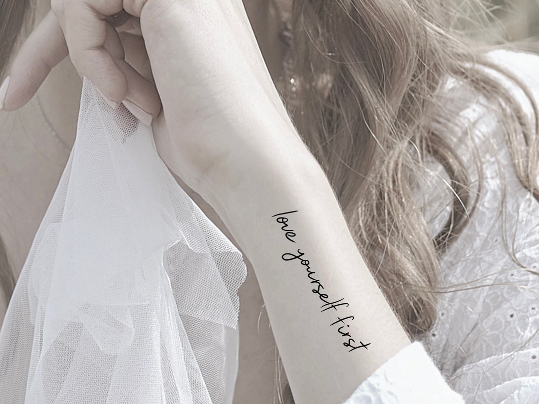 Love Yourself First Temporary Tattoo - Etsy